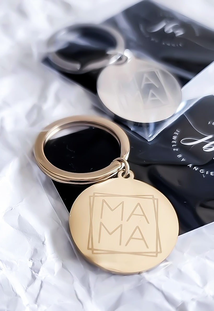 Engraved Mama keychain *Choose your metal* - Jewelz by Angie